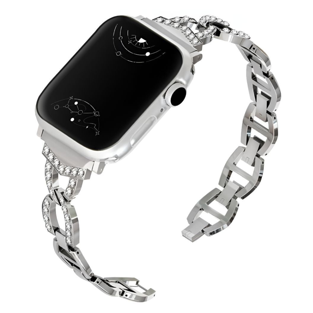 Decorus Slim Diamond Stainless Steel Band For Apple Series 1-11/SE/SE2 ...
