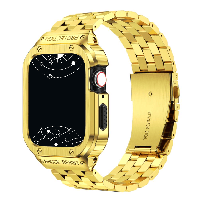 Agmen Stainless Steel Band + Case For iWatch Series 4-9-Ultra-Ultra 2 ...